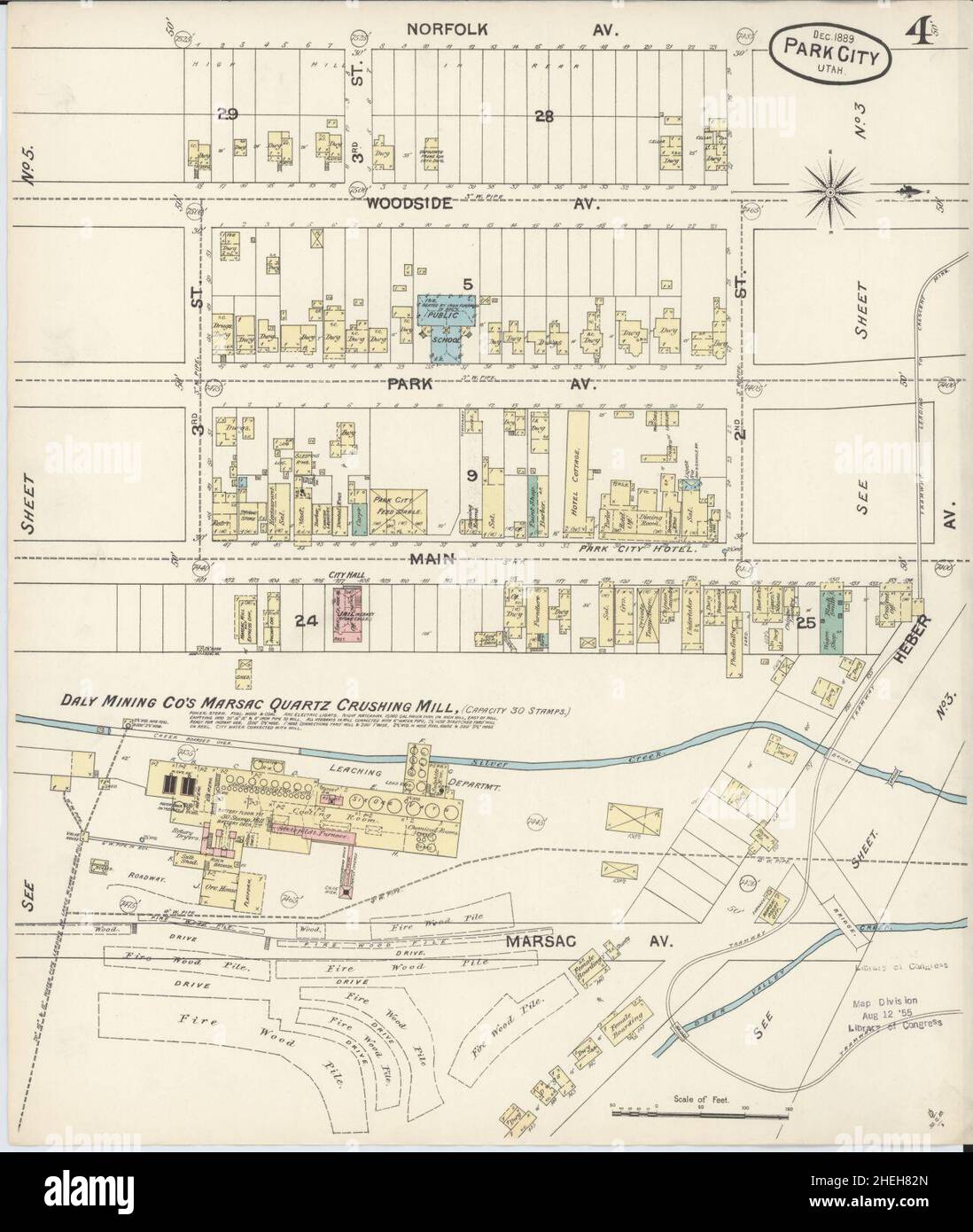 Sanborn Fire Insurance Map from Park City, Summit County, Utah Stock ...