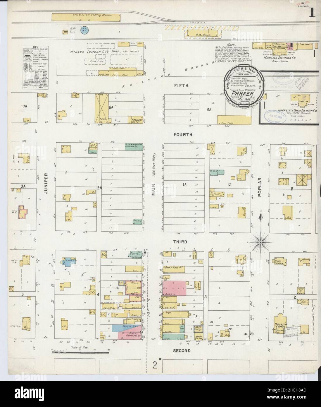 Map of parker south dakota hi-res stock photography and images - Alamy