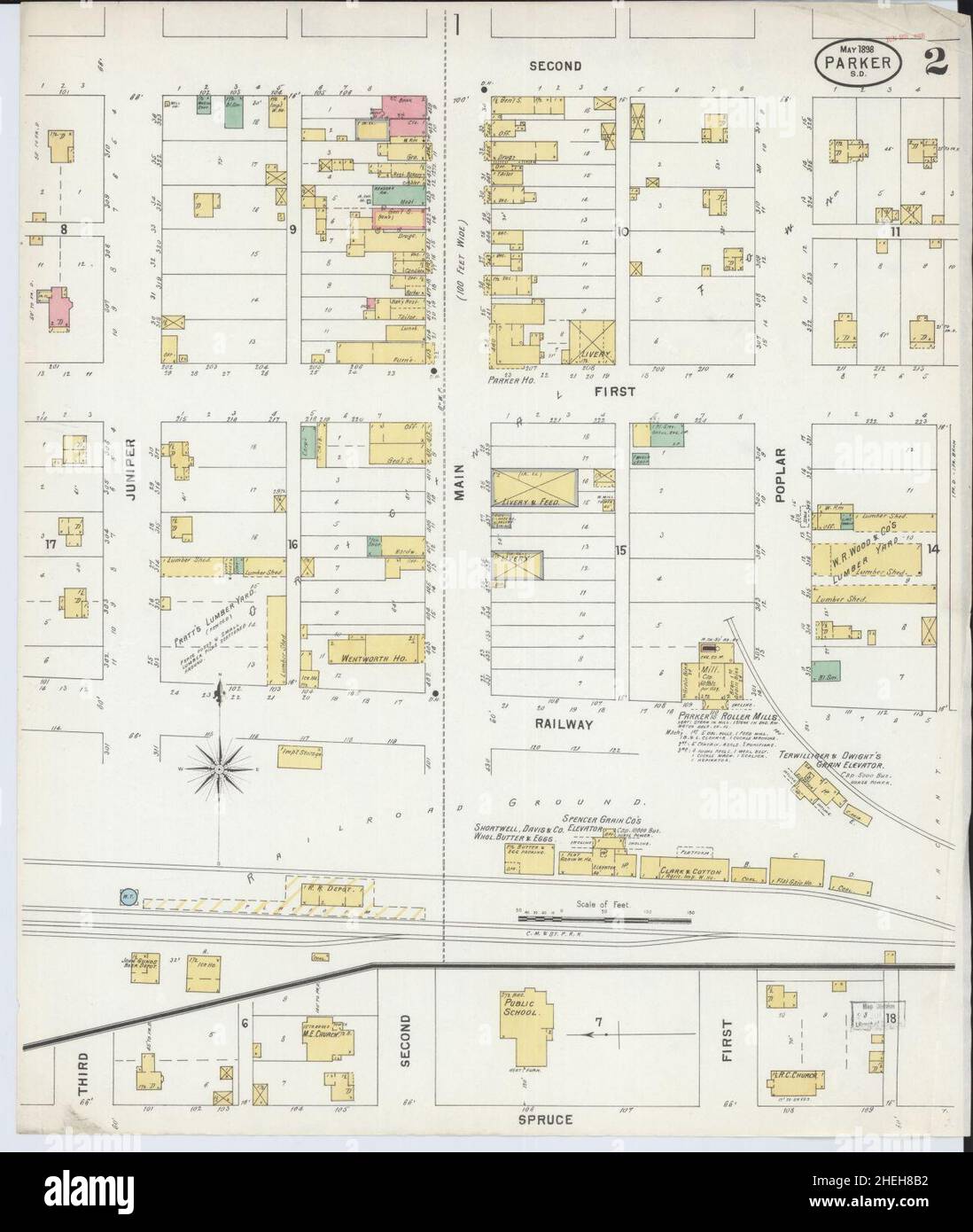 Map of parker south dakota hi-res stock photography and images - Alamy