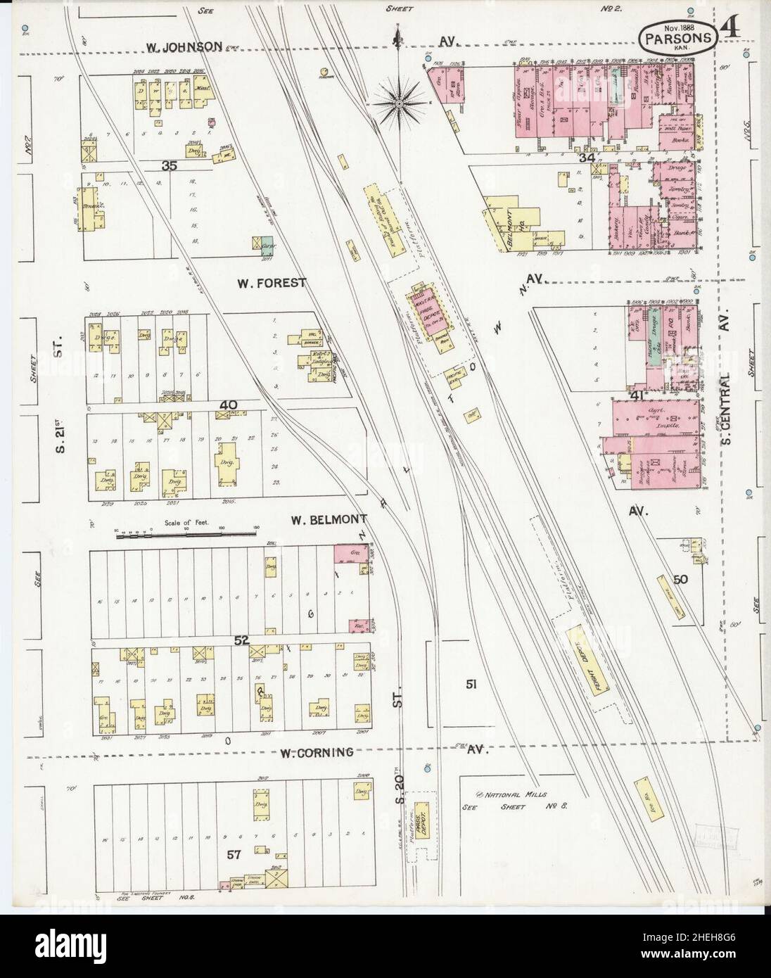 Map of parsons kansas hi-res stock photography and images - Alamy