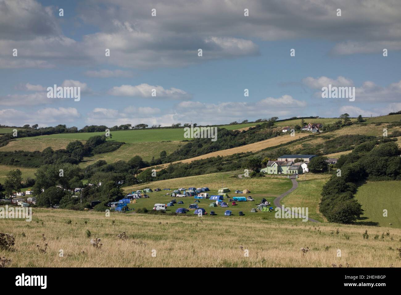 Camp site near Penally, Pembrokeshire, Wales Stock Photo - Alamy