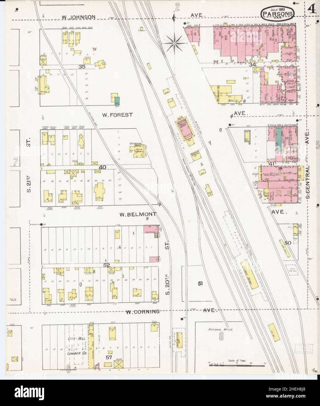 Map of parsons kansas hi-res stock photography and images - Alamy