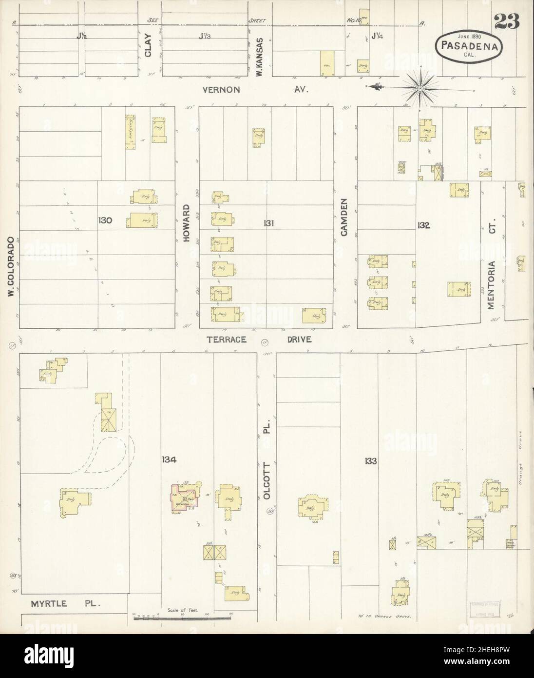 Map of pasadena california hi-res stock photography and images - Alamy