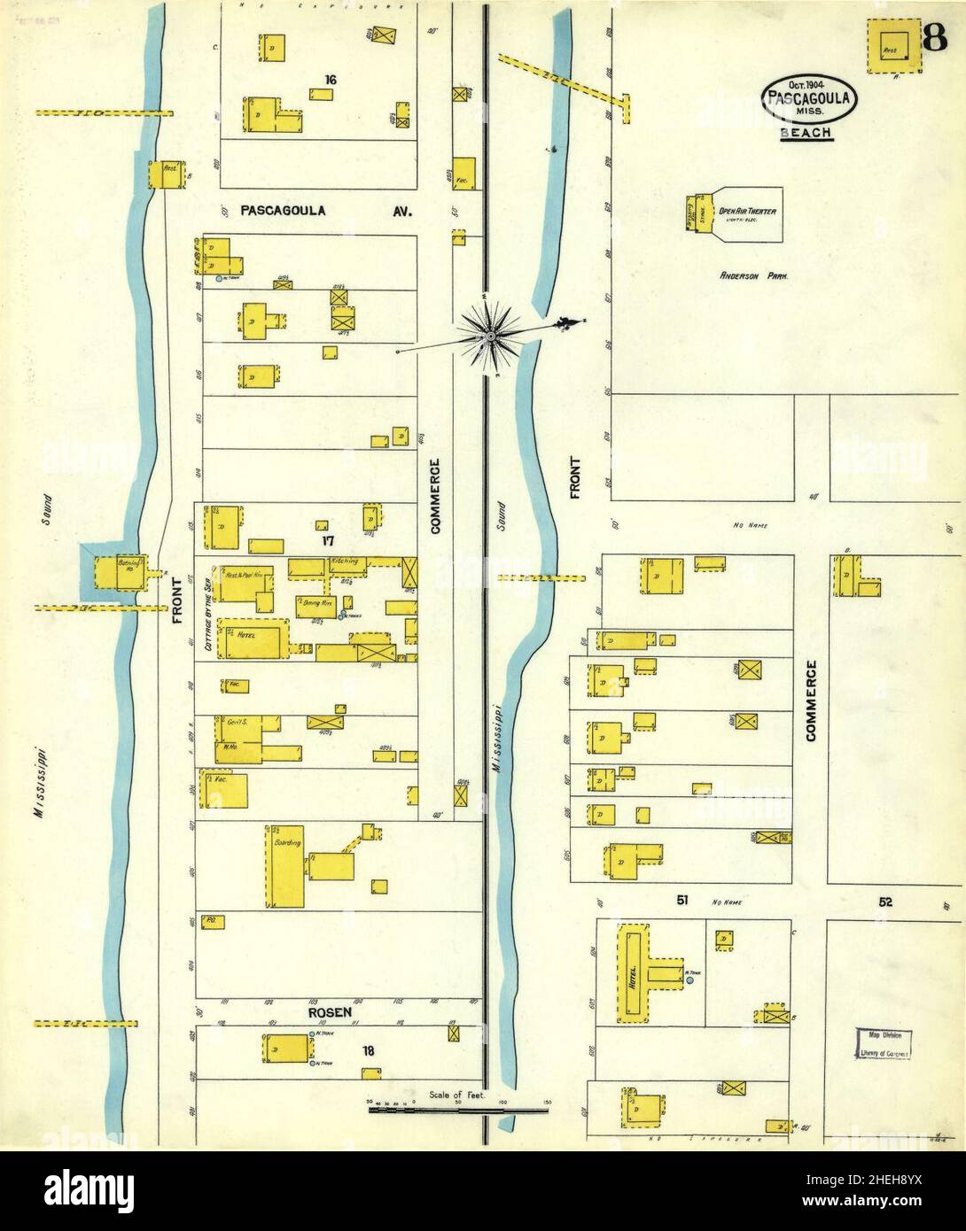 Map of pascagoula mississippi hi-res stock photography and images - Alamy