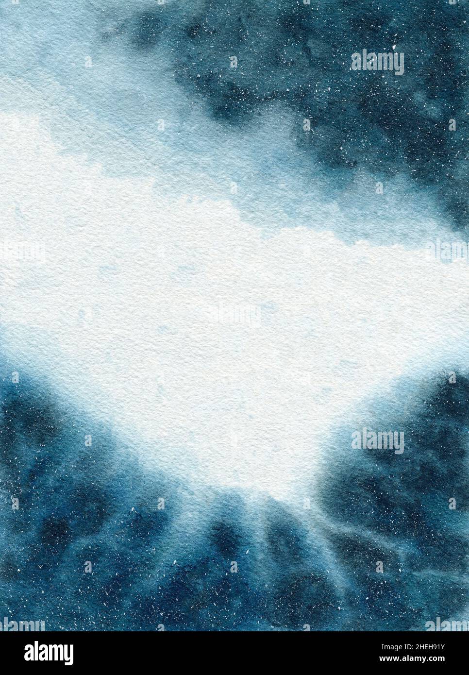 Night sky watercolor abstract background design with white center,navy ...