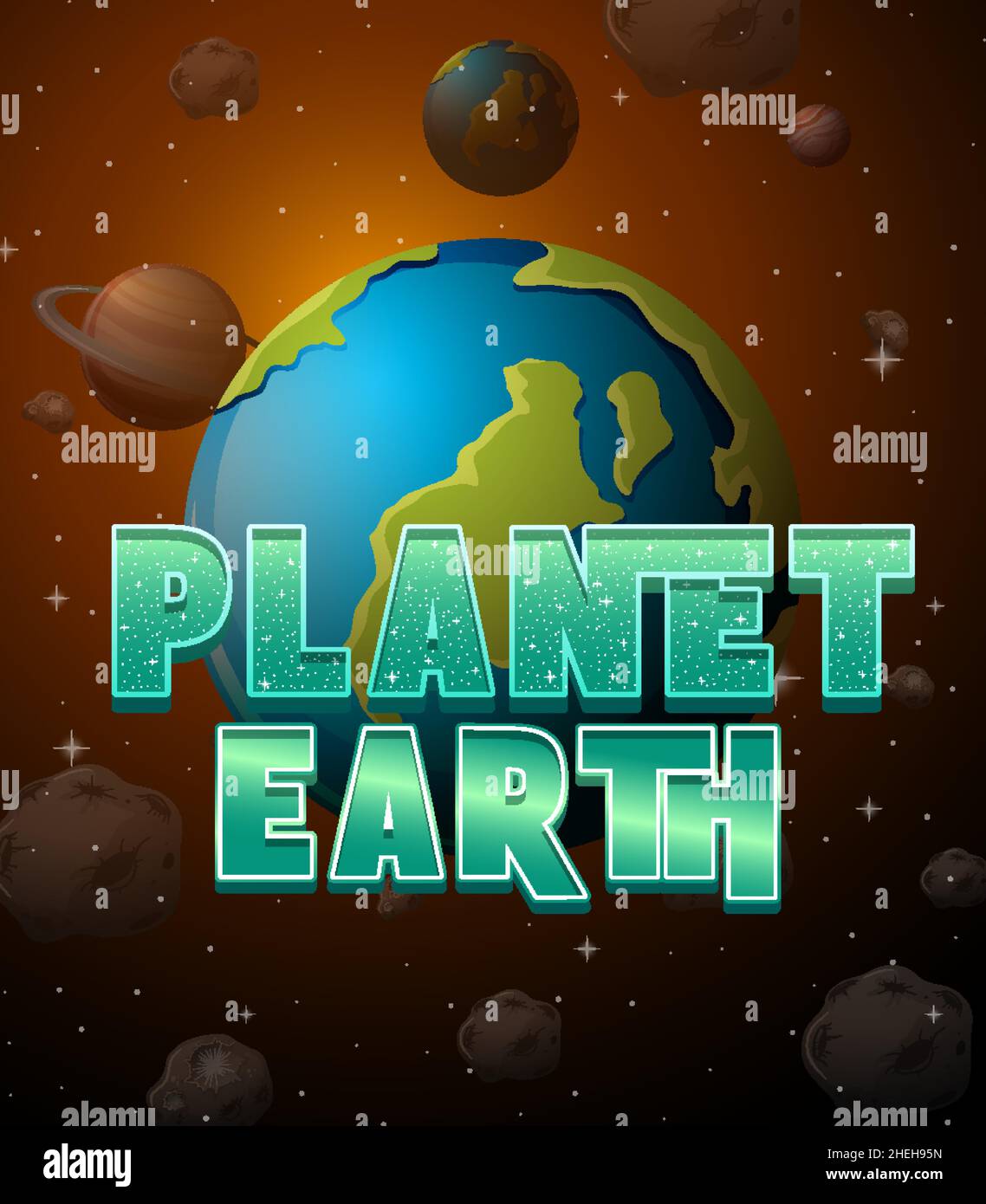 Planet Earth word logo poster illustration Stock Vector Image & Art - Alamy