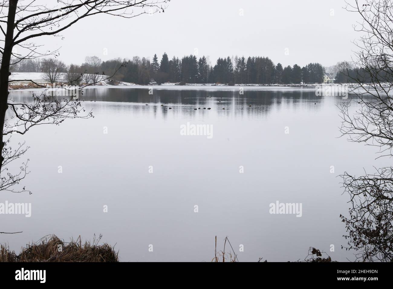 Plothen, Germany. 11th Jan, 2022. Only a little snow is left on the ...