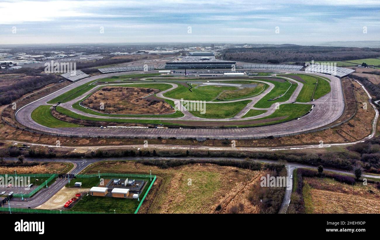 Corby, UK. 10th Jan, 2022. The Rockingham Motor Speedway racing track ...