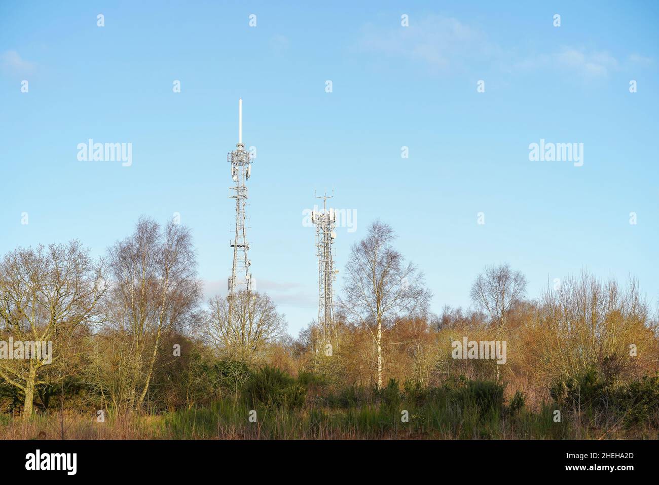 Mobile phone masts in rural countryside, UK Stock Photo - Alamy