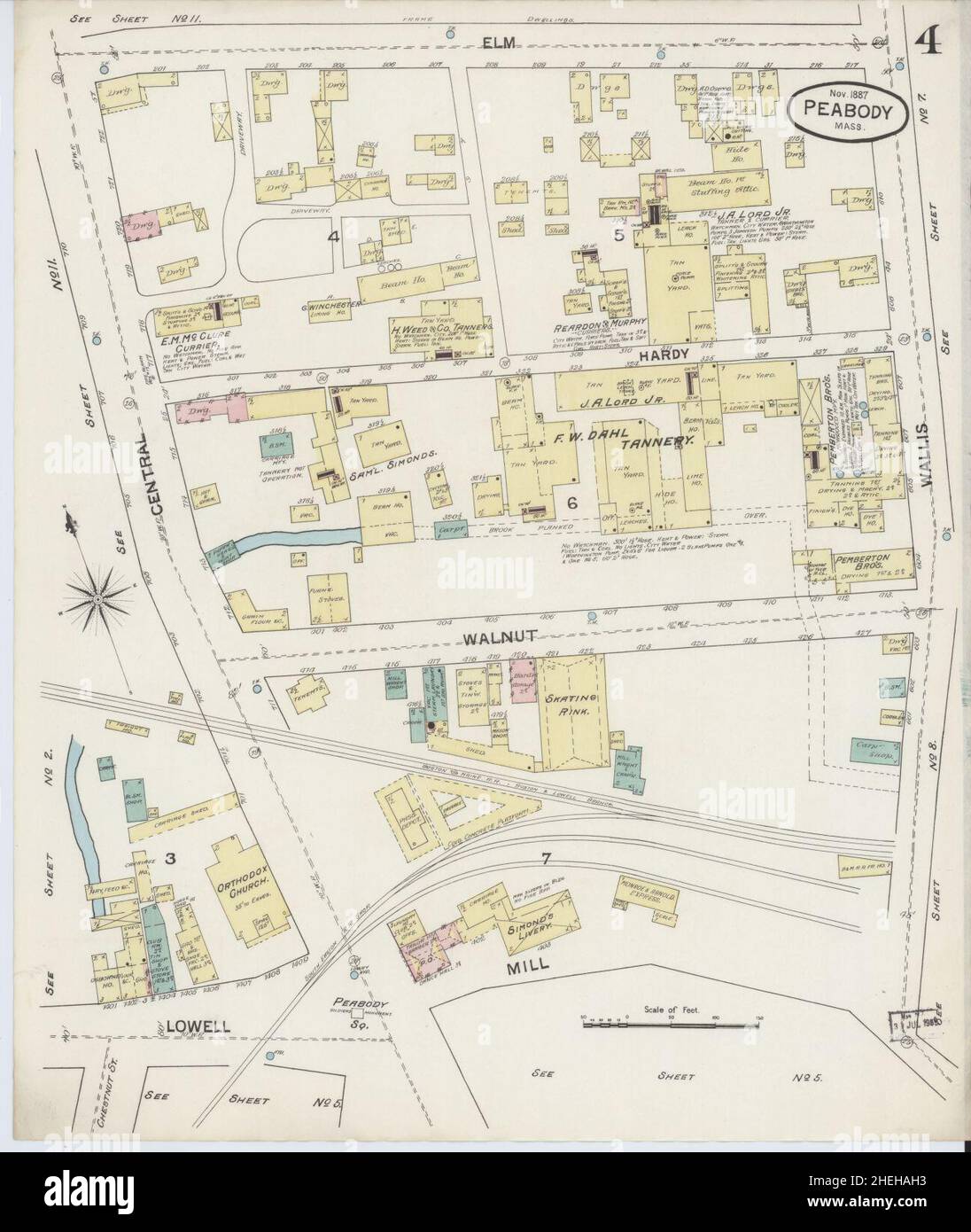 Map of peabody massachusetts hi-res stock photography and images - Alamy