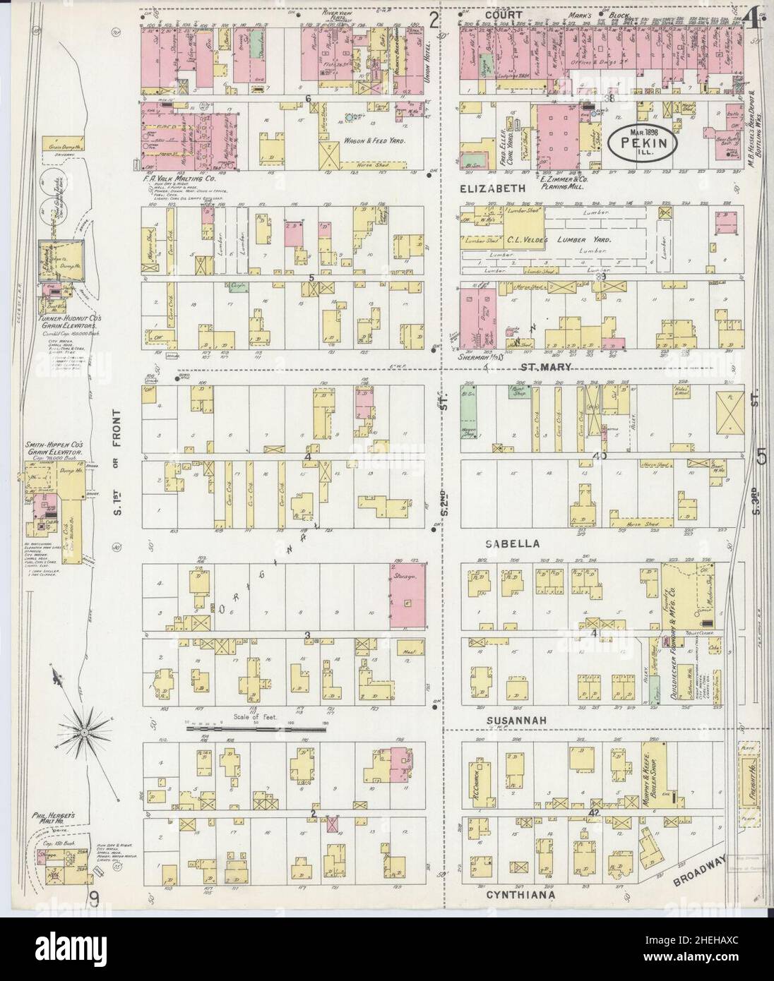 Map of pekin illinois hi-res stock photography and images - Alamy