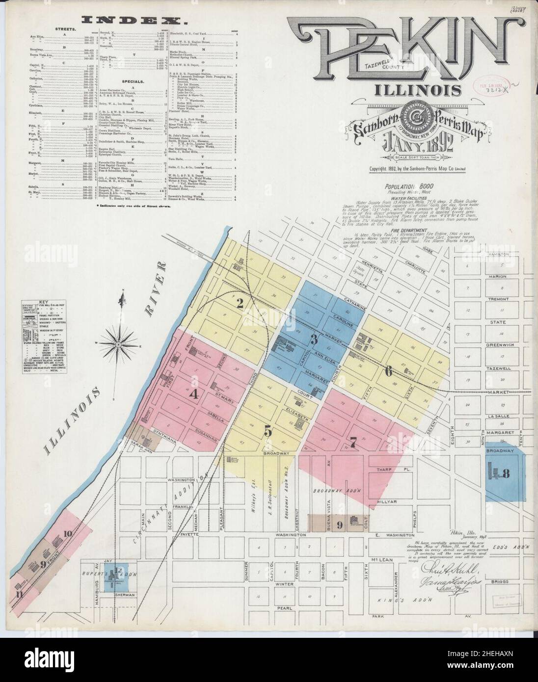 Map of pekin illinois hi-res stock photography and images - Alamy