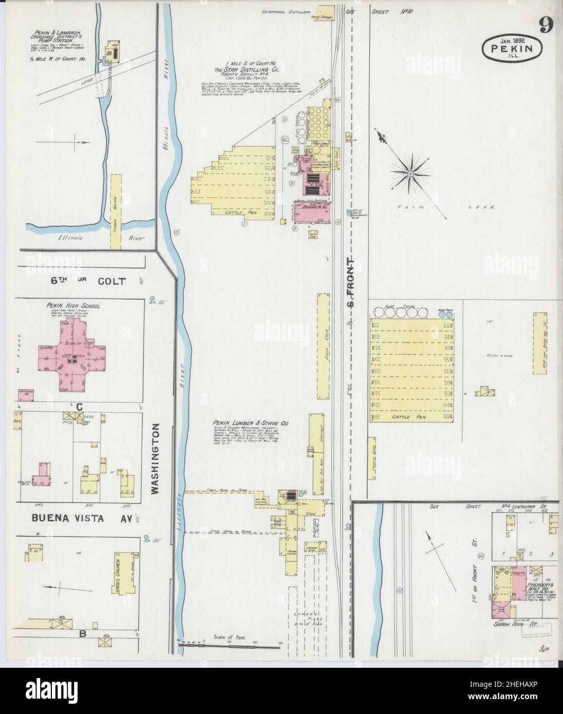 Map of pekin illinois hi-res stock photography and images - Alamy