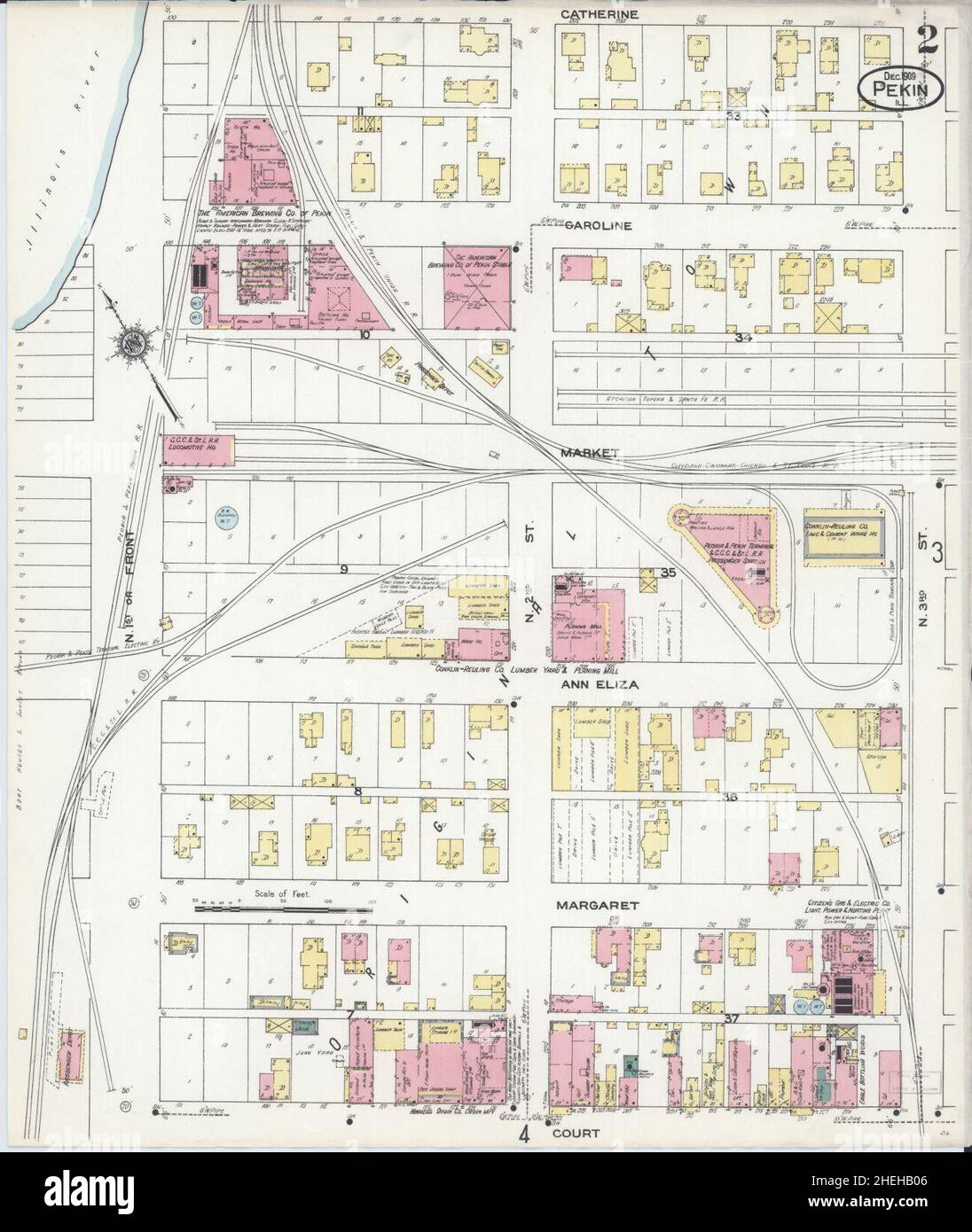 Map of pekin illinois hi-res stock photography and images - Alamy
