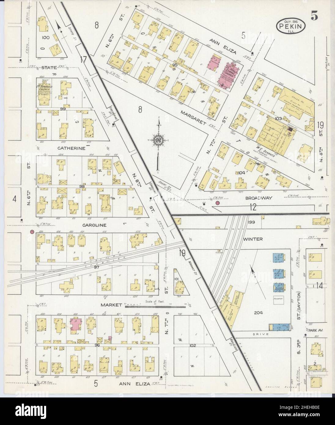 Map of pekin illinois hi-res stock photography and images - Alamy