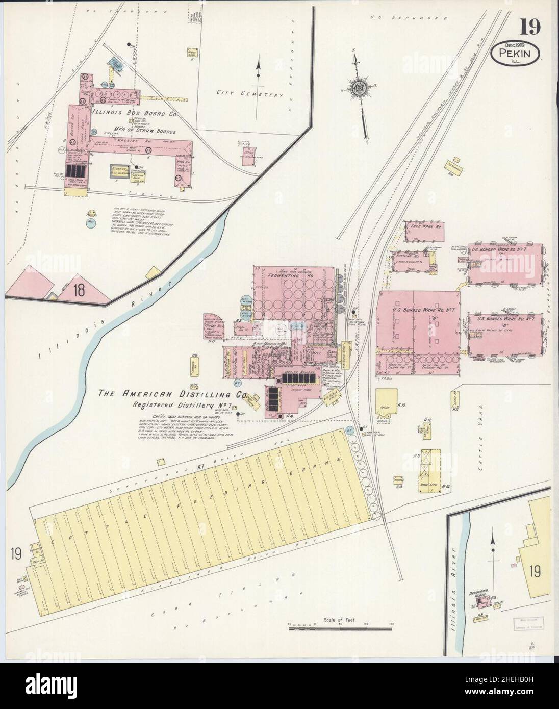 Map of pekin illinois hi-res stock photography and images - Alamy