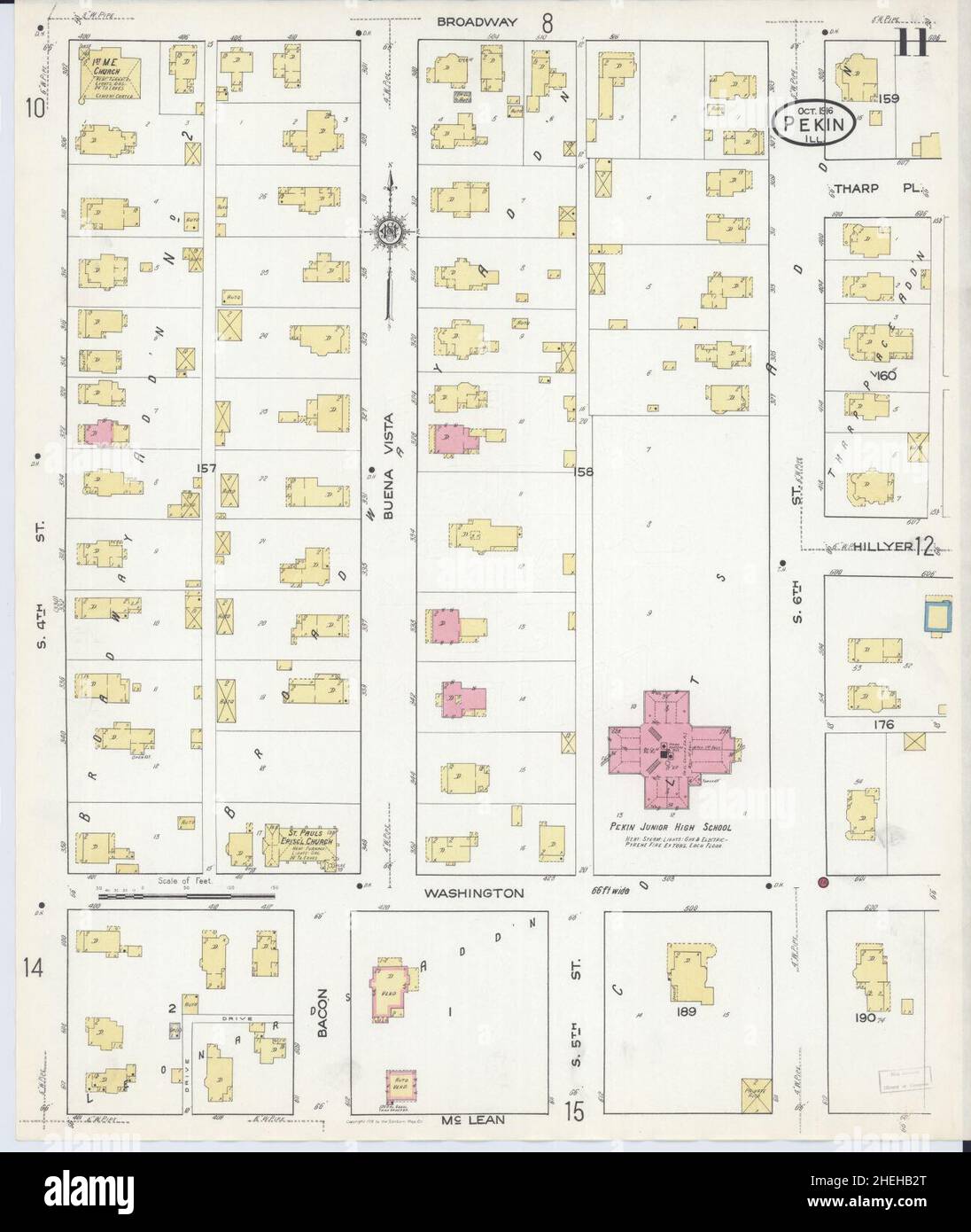 Map of pekin illinois hi-res stock photography and images - Alamy