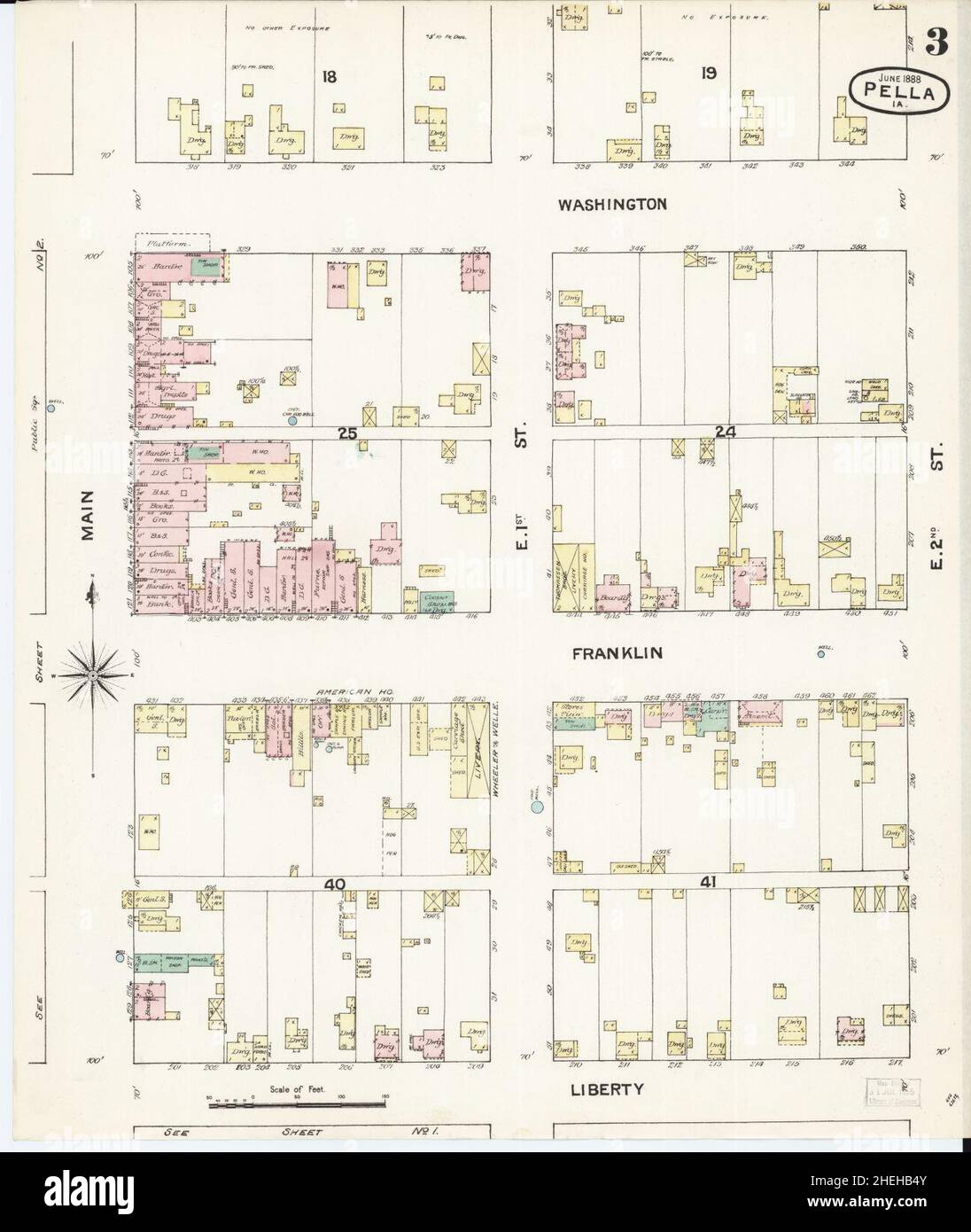 Pella iowa map hi-res stock photography and images - Alamy