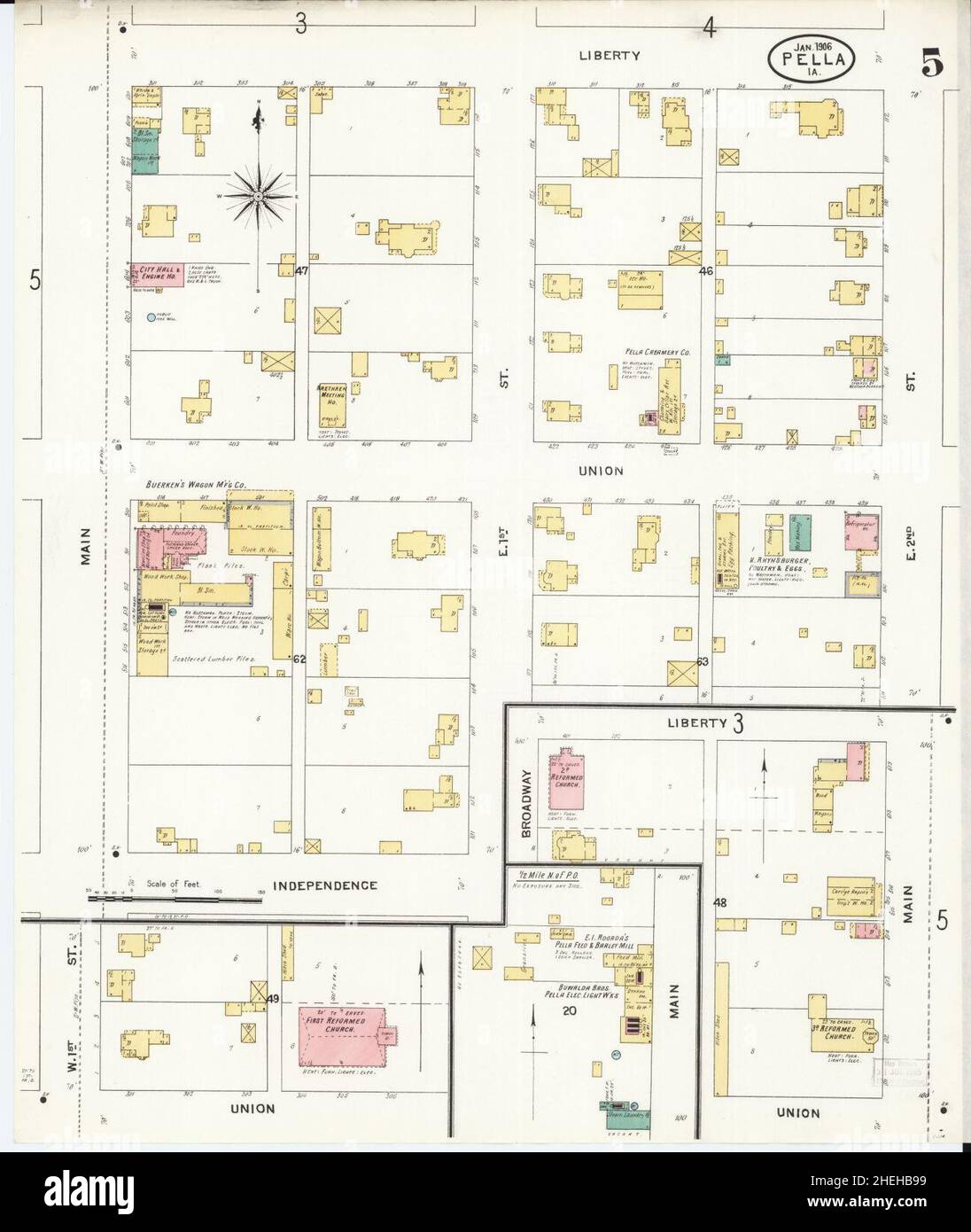 Pella iowa map hi-res stock photography and images - Alamy