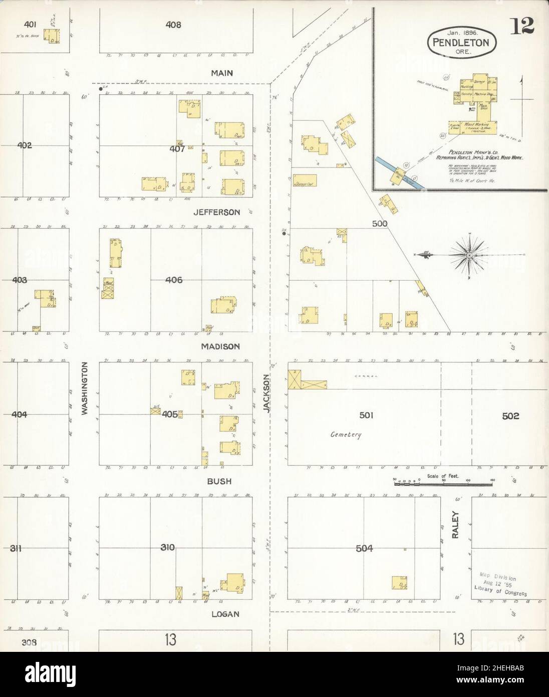 Pendleton oregon map hi-res stock photography and images - Alamy