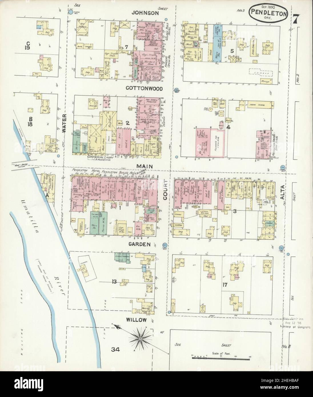 Pendleton oregon map hi-res stock photography and images - Alamy