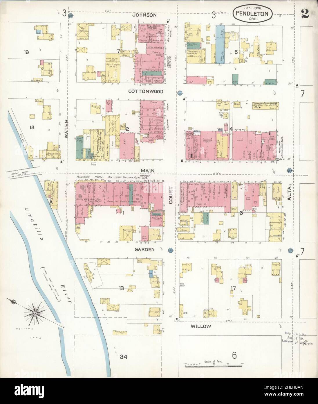 Map of pendleton oregon hi-res stock photography and images - Alamy