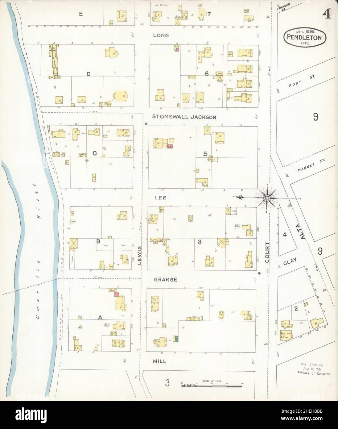 Pendleton oregon map hi-res stock photography and images - Alamy