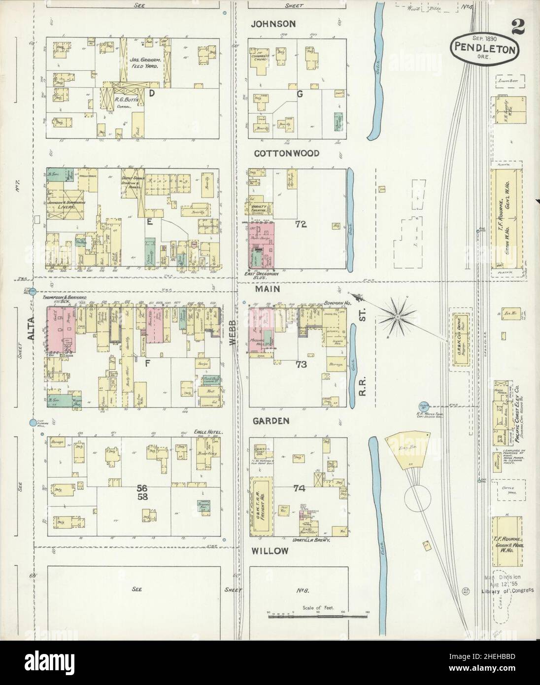 Pendleton oregon map hi-res stock photography and images - Alamy