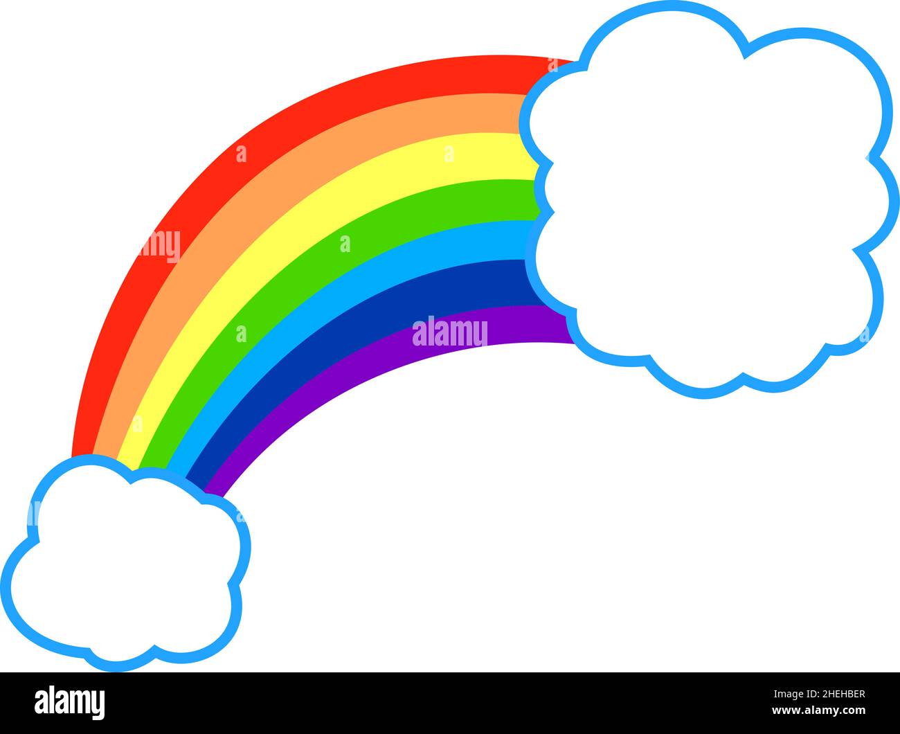 This is a illustration of A rainbow that bends and stretches with ...