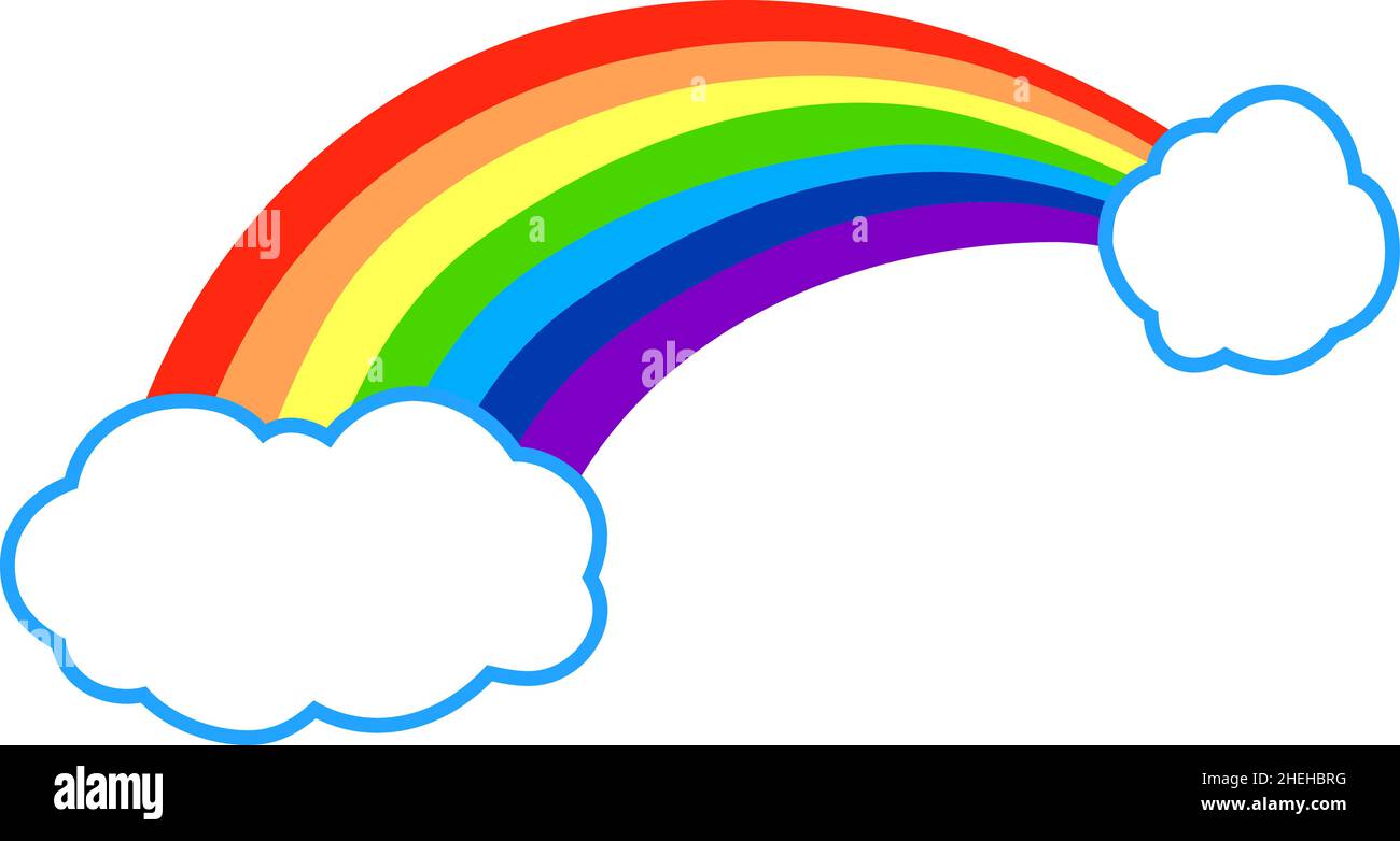 This is a illustration of A rainbow that bends and stretches with ...