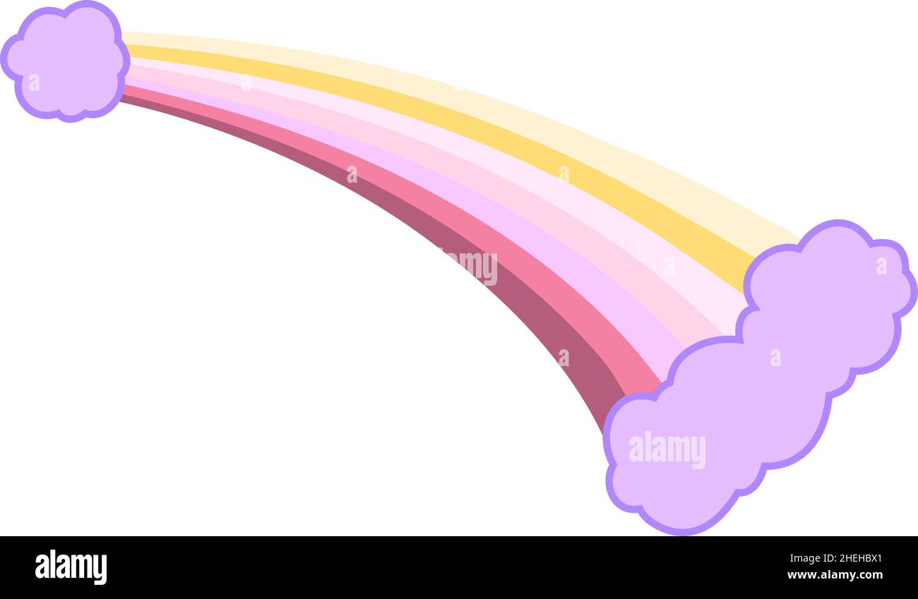 This is a illustration of A rainbow that bends and stretches with ...