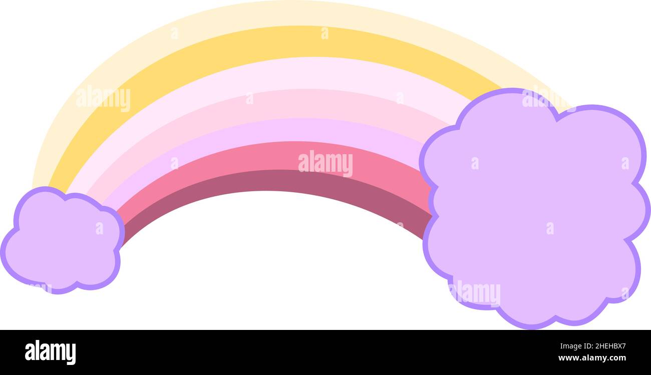 This is a illustration of A rainbow that bends and stretches with ...