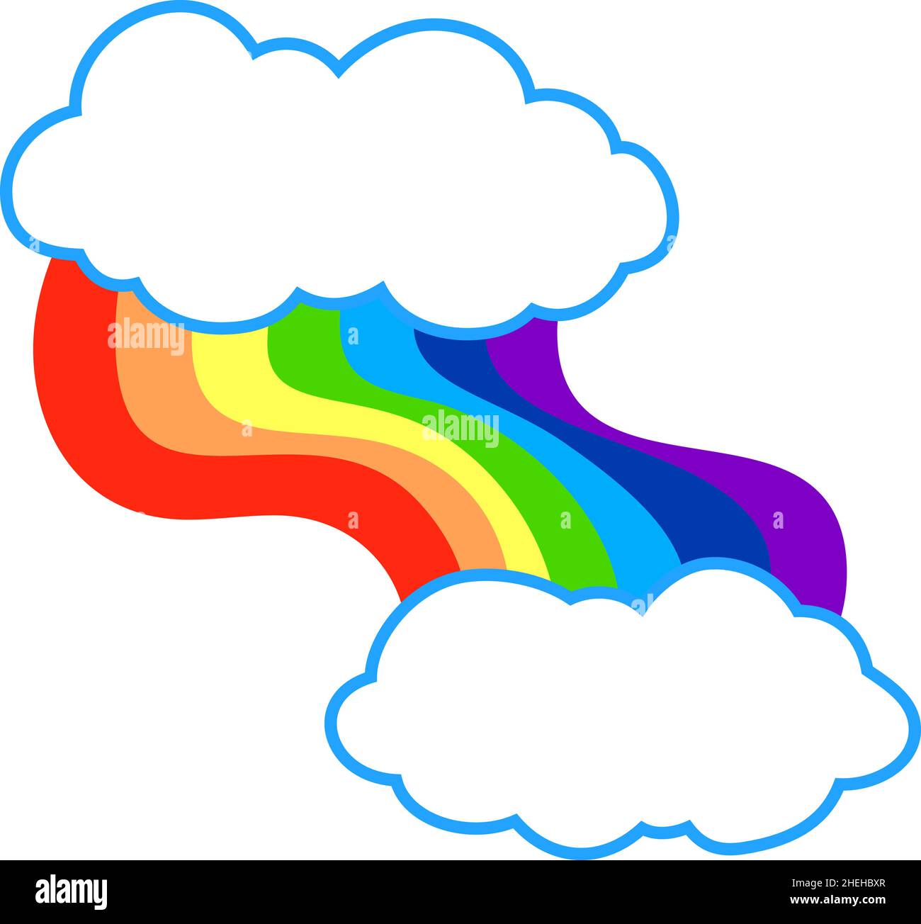 This is a illustration of A rainbow that bends and stretches with ...