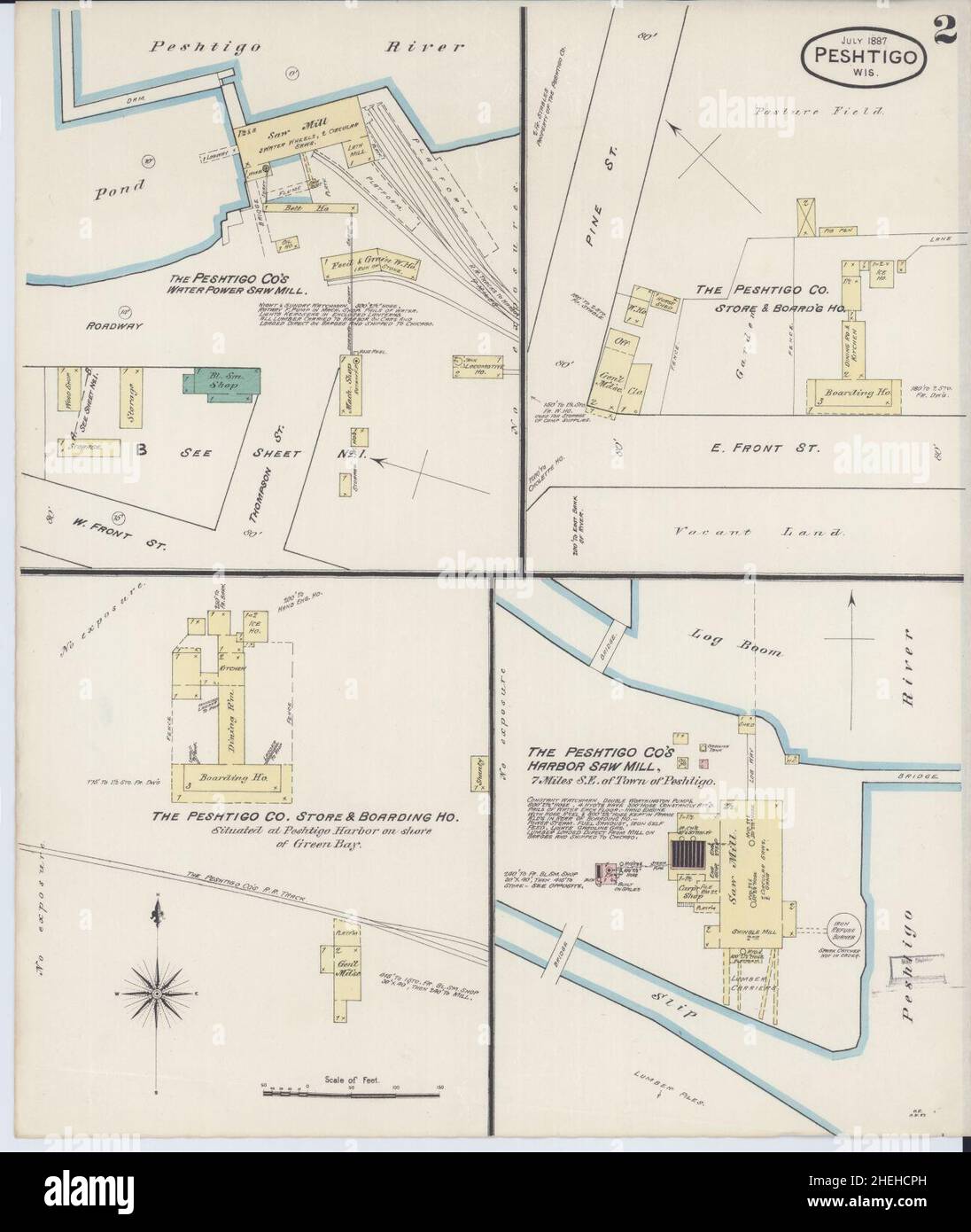 Map of peshtigo hi-res stock photography and images - Alamy
