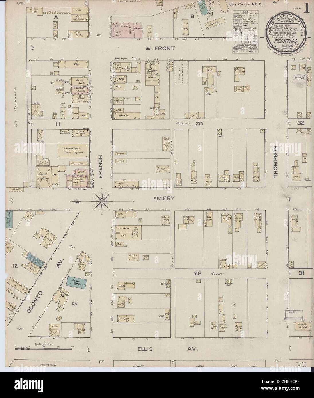 Sanborn Fire Insurance Map from Peshtigo, Marinette County, Wisconsin ...