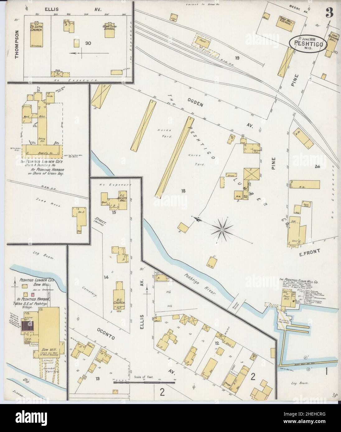 Map of peshtigo hi-res stock photography and images - Alamy