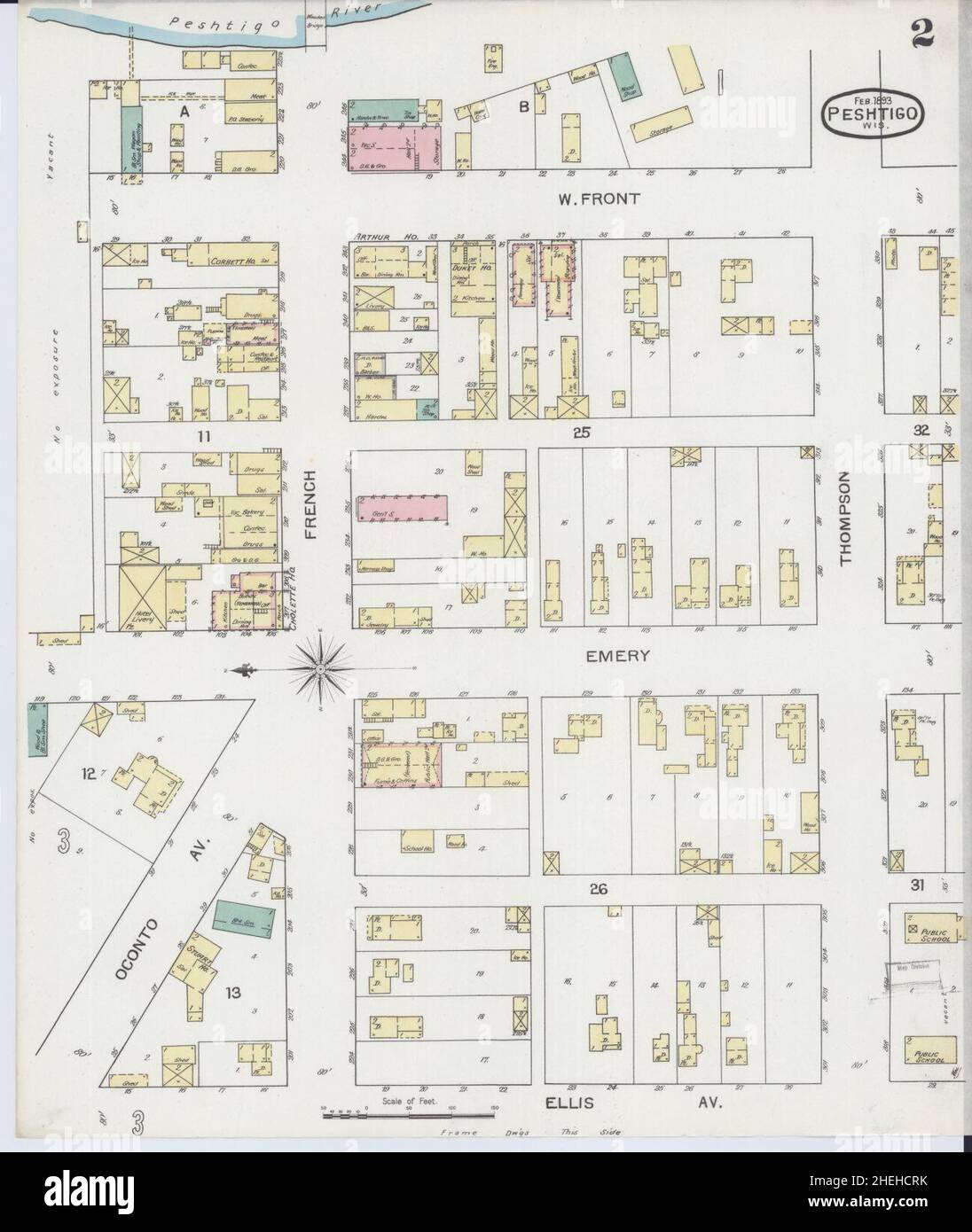 Map of peshtigo hi-res stock photography and images - Alamy
