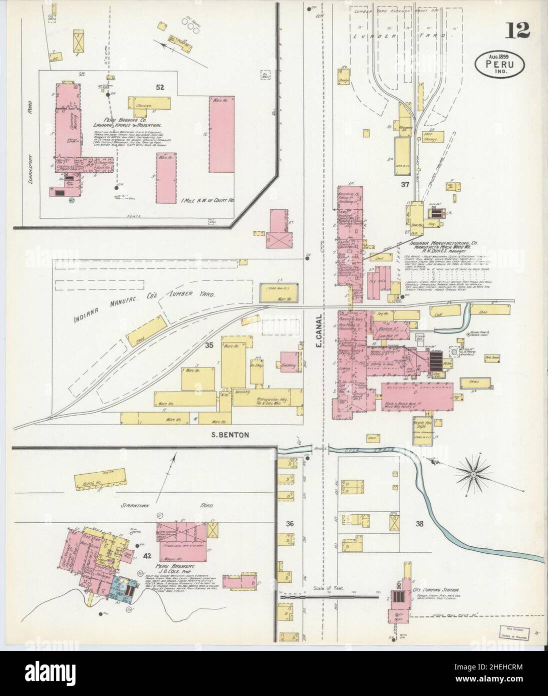 Sanborn Fire Insurance Map from Peru, Miami County, Indiana Stock Photo ...