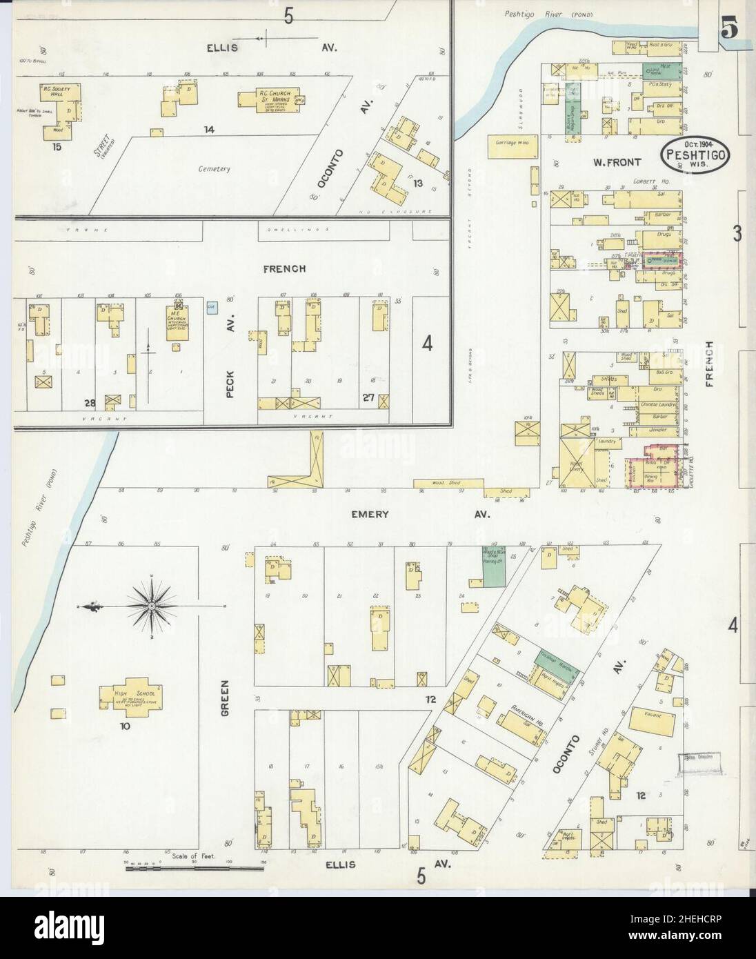 Map of peshtigo hi-res stock photography and images - Alamy