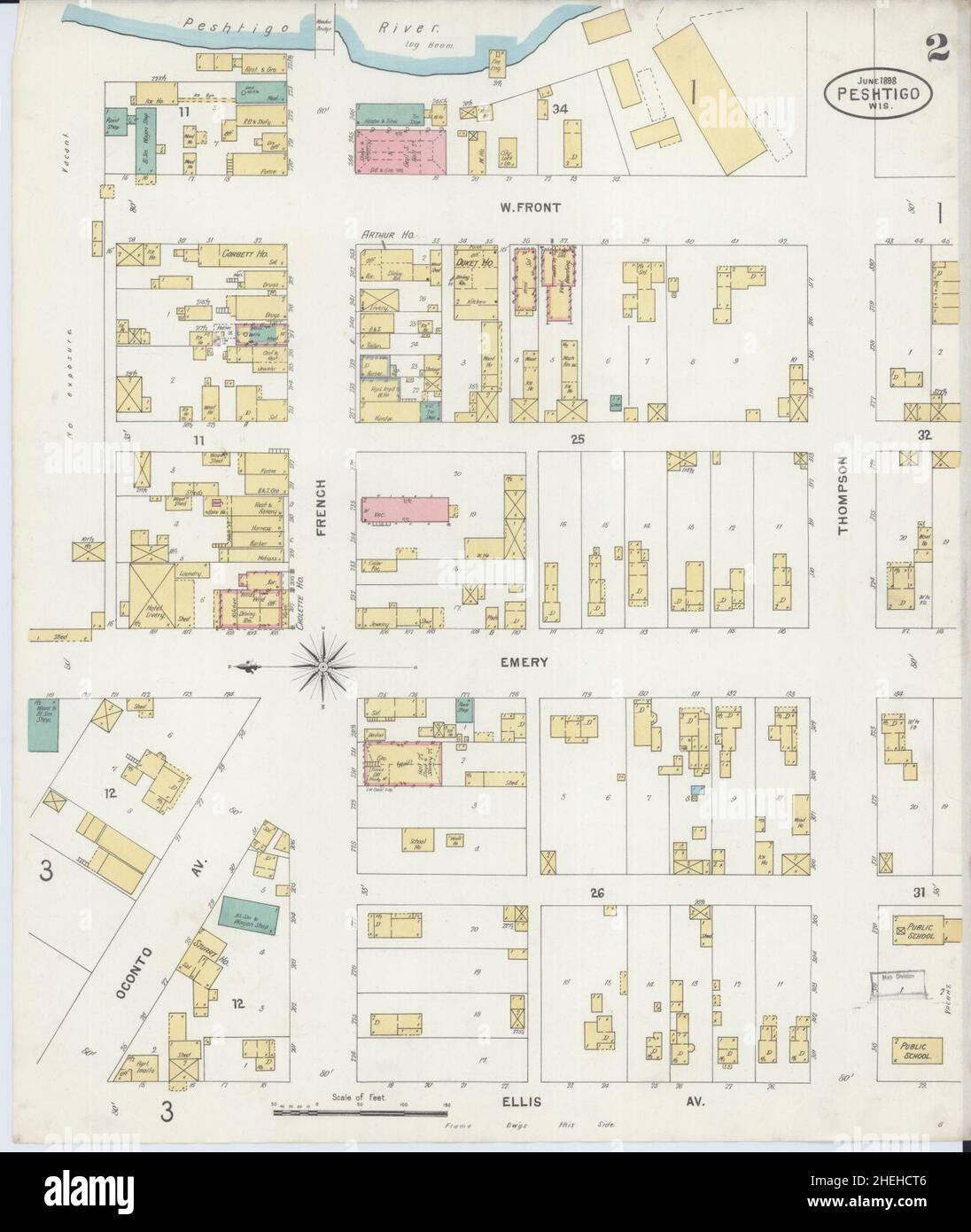 Map of peshtigo hi-res stock photography and images - Alamy