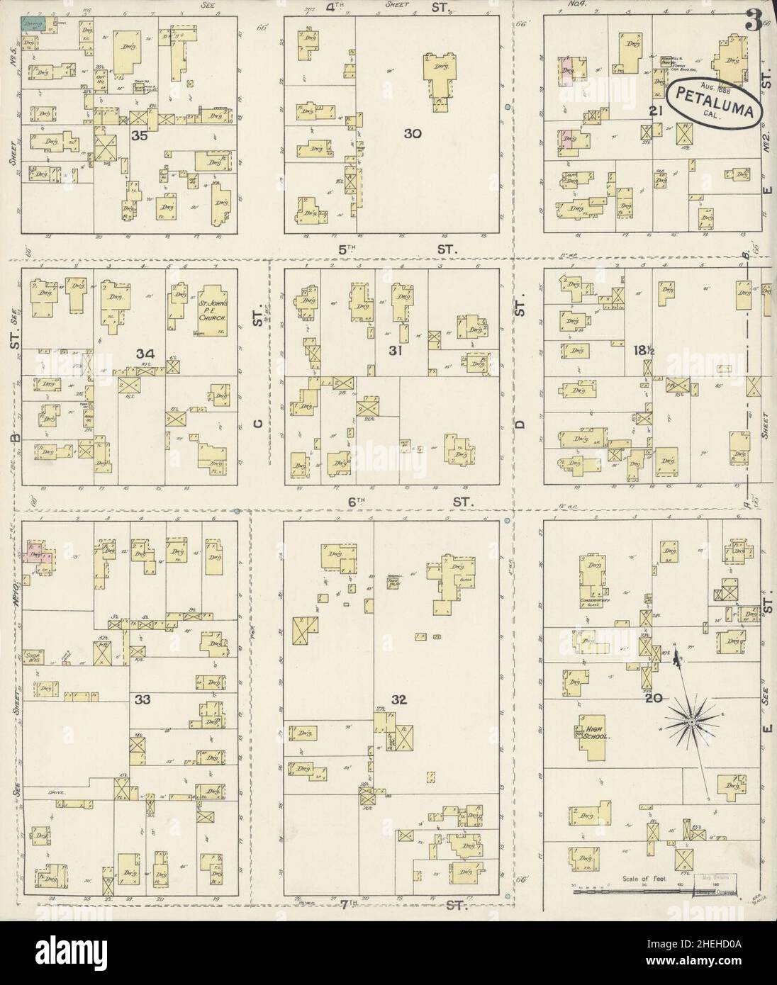 Petaluma map hi-res stock photography and images - Alamy