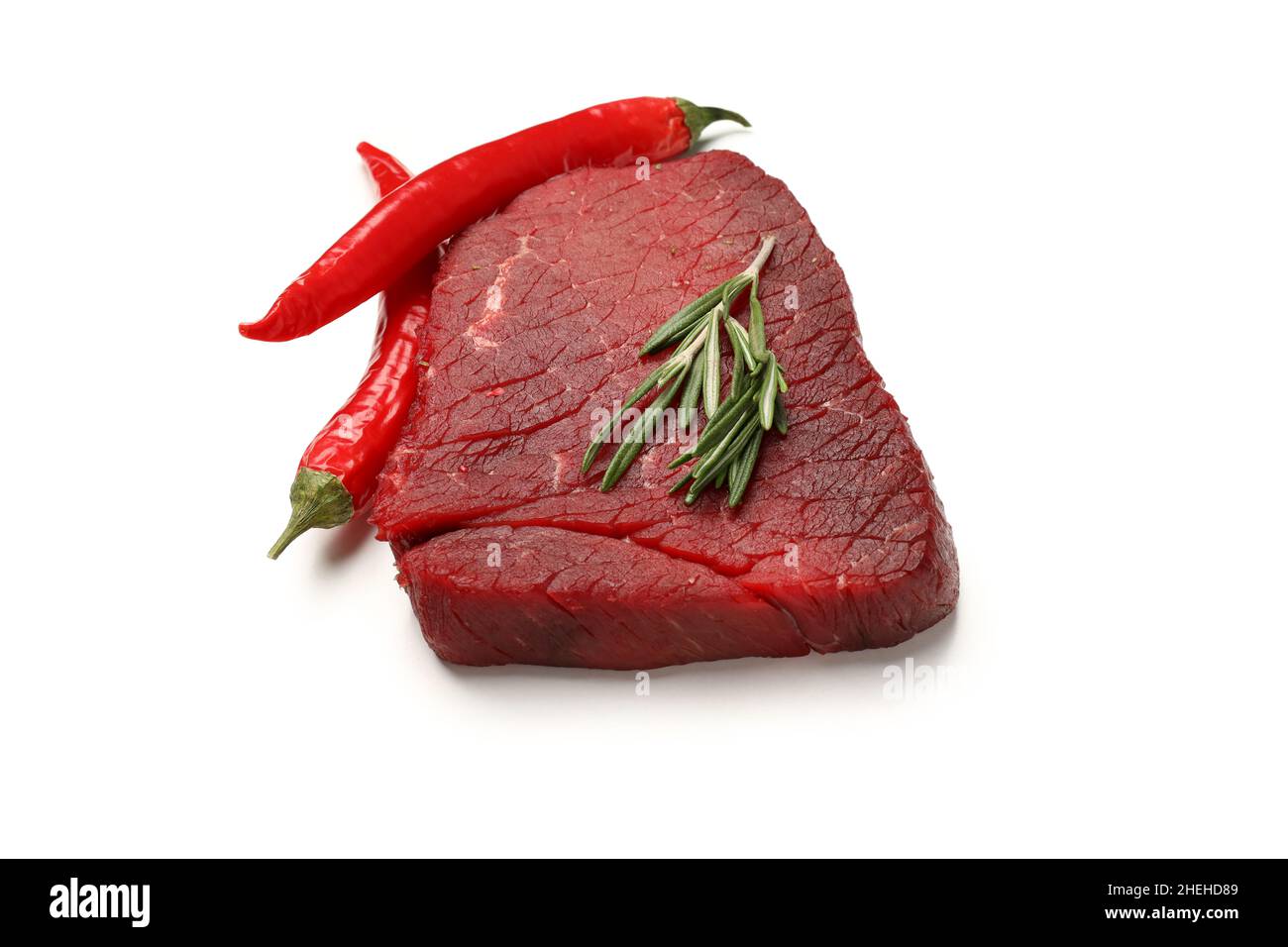 Raw beef steak isolated on white background Stock Photo - Alamy
