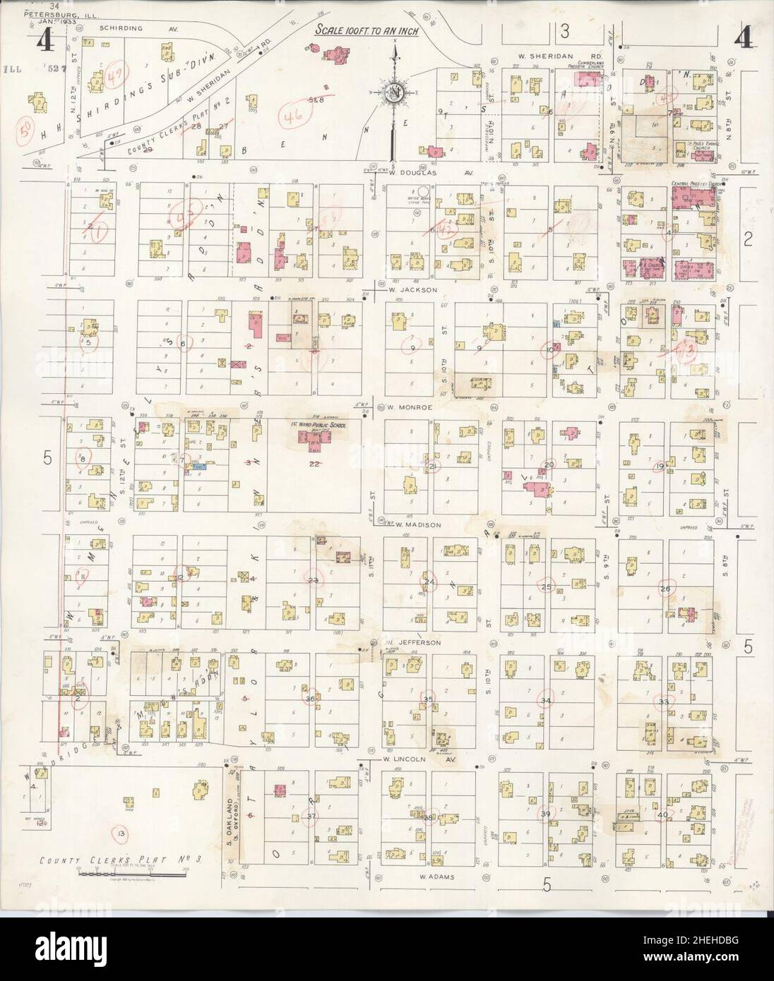 Sanborn Fire Insurance Map from Petersburg, Menard County, Illinois ...