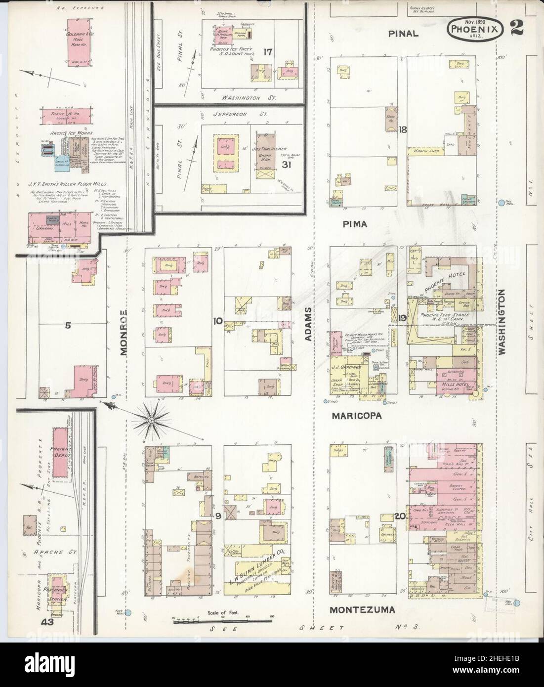Sanborn Fire Insurance Map from Phoenix, Maricopa County, Arizona Stock ...