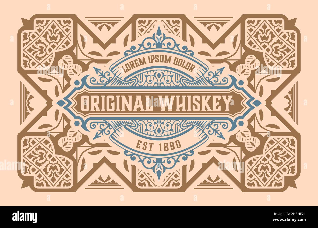 Whiskey label with old frames Stock Vector Image & Art - Alamy