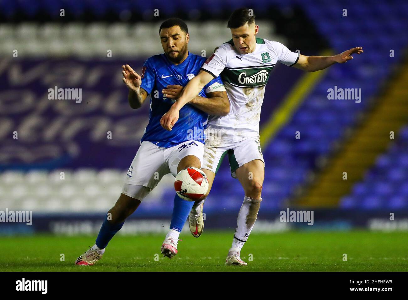 Birmingham City's Troy Deeney and Plymouth Argyle’s Ryan Broom during ...