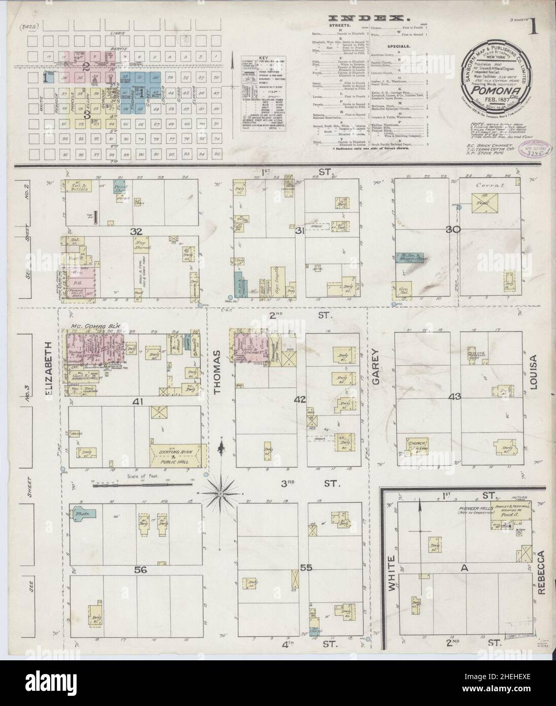 Sanborn Fire Insurance Map from Pomona, Los Angeles County, California ...