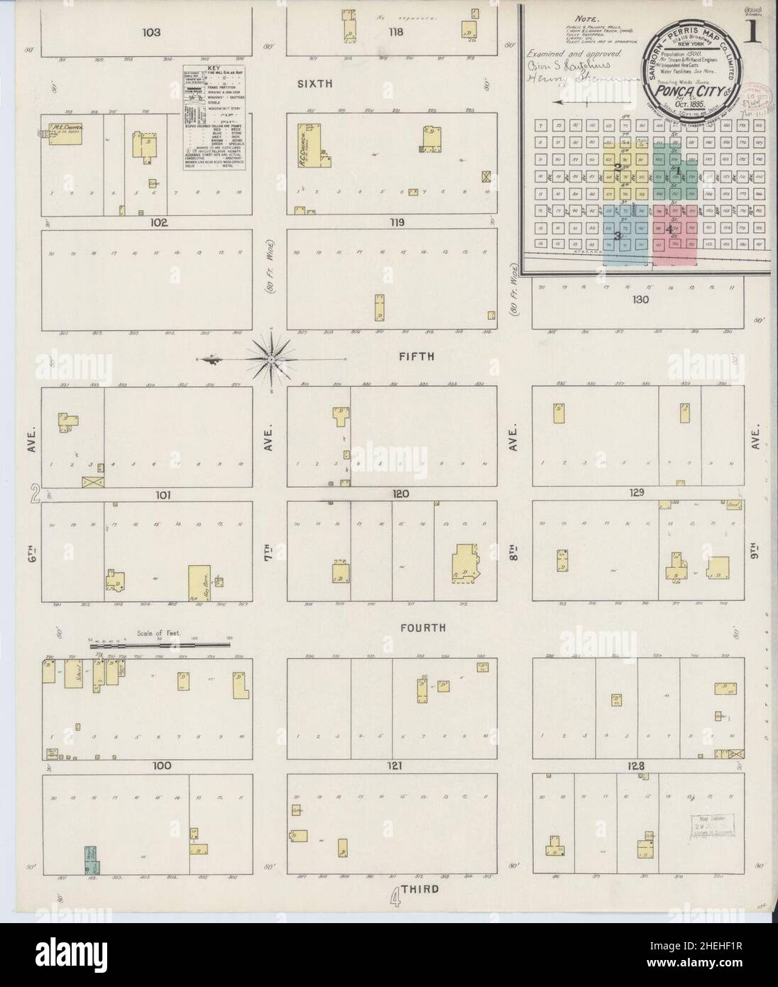 Sanborn Fire Insurance Map from Ponca City, Kay County, Oklahoma Stock ...