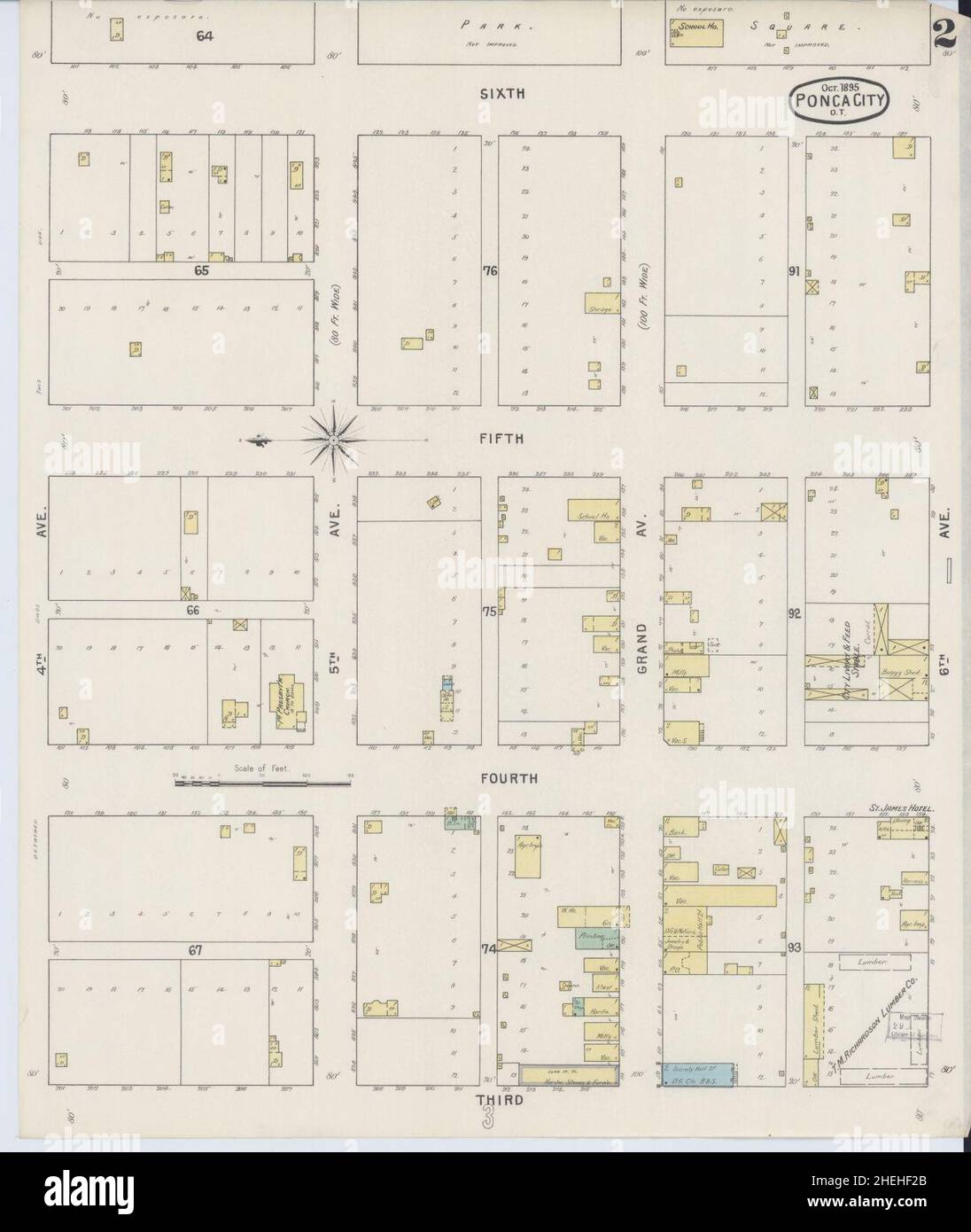 Sanborn Fire Insurance Map from Ponca City, Kay County, Oklahoma Stock ...