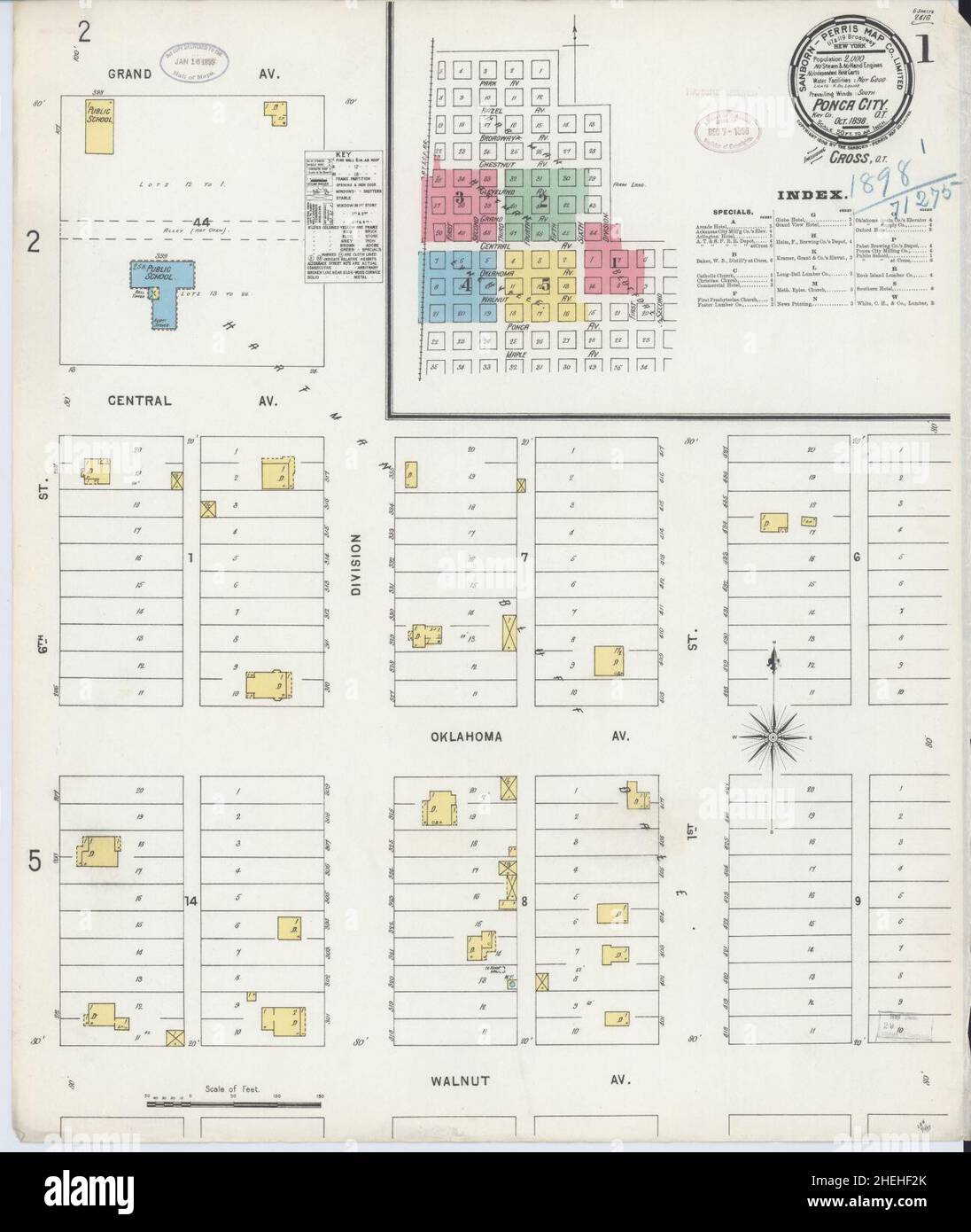 Sanborn Fire Insurance Map from Ponca City, Kay County, Oklahoma Stock ...